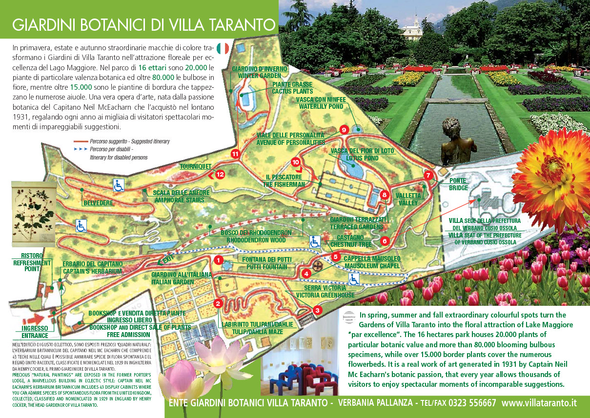 MAPPA VILLA TARANTO GIARDINI BOTANICI MAPPA VILLA TARANTO GIARDINI BOTANICI